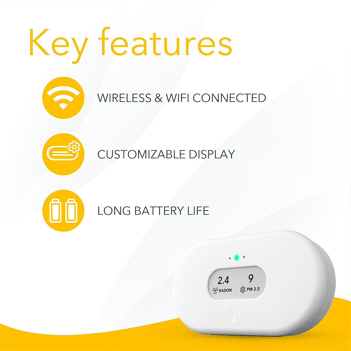 Airthings 2960 View Plus - Radon & Air Quality Monitor (PM, CO2, VOC, Humidity, Temp, Pressure)