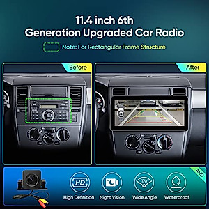 5G WiFi 11.4″(2G/3GRam 32G ROM) Single Din 8Core Adjustable Touchscreen Car Radio with Carplay&Android Auto/FM/48-EQ Car Radio/Bluetooth/1080P Backup Camera (8Core(3Ram 32Rom) WiFi)
