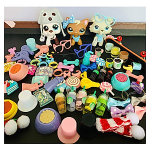 Tiny Pet Shop LPS 10pc Accessory Set - Skateboard, Drinks, Bows, Cake - Multicolor Animal Theme for Kids 3+