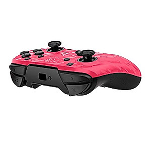 PDP Gaming Faceoff Deluxe Wireless Switch Pro Controller - Pink Camo / Camouflage - Officially Licensed by Nintendo - Customizable buttons, sticks, triggers, and paddles - Motion Sensing Controllers