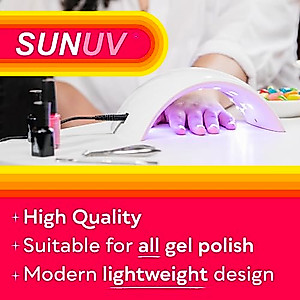 SUNUV UV LED Nail Lamp, Gel UV Light Nail Dryer for Gel Nail Polish Curing Lamp with Sensor 2 Timers SUN9C Pink Gift for Women Girl