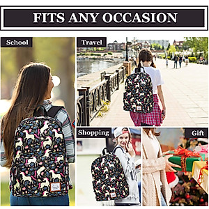 VASCHY Backpack for Women, Water Resistant High School Girls Bookbag Travel Backpack for Teens with Water Bottle Pockets