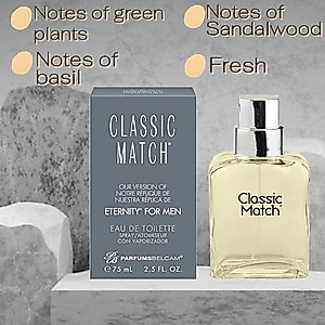 PB ParfumsBelcam Classic Match CM Eau De Toilette Spray, Our Version of Eternity for men, 2.5 Fl Oz