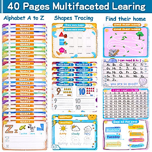 Preschool Learning Activities Educational Workbook, Handwriting Practice Book for Kids, Christmas Birthday Presents for 3 4 5 Year Old Boys Girl Toys for Kids, Montessori Busy Book Tracing Book Toys