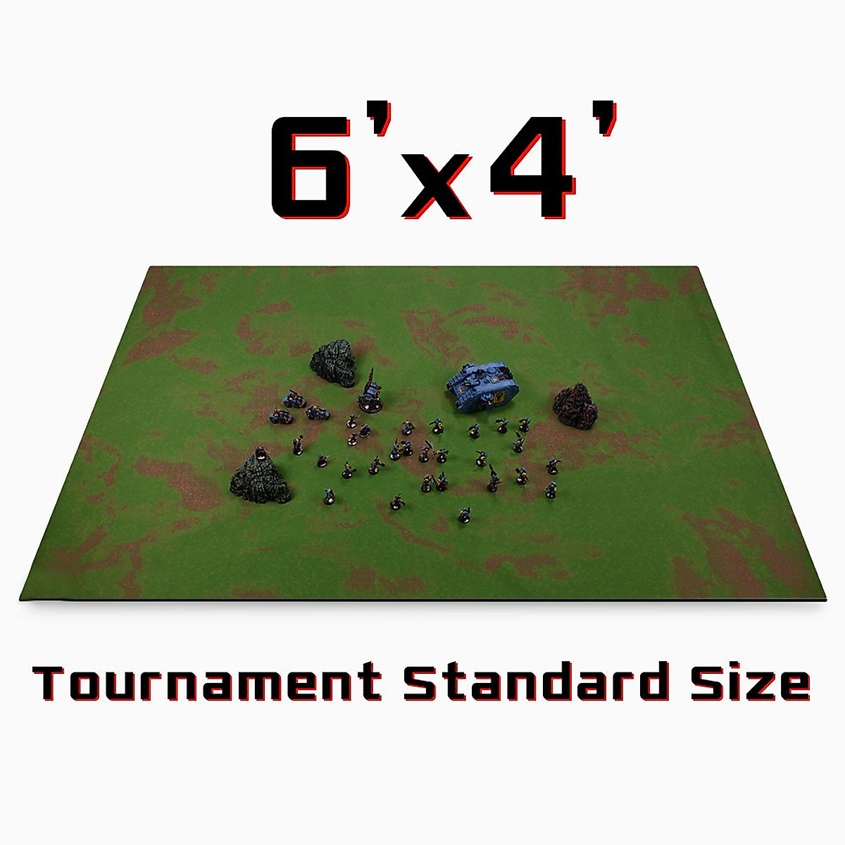 Stratagem 6' x 4' Open Field Grass Terrain Neoprene Tabletop Wargaming Grass Field Battlemat with Carrying Case