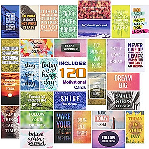 120 Pieces Assorted Motivational Quote Cards Gratitude Encouragement Card Set, 30 Styles Business Cards 2 x 3.5 Inch Mini Inspirational Kindness Note Cards for Encouraging Business Kindness Supplies