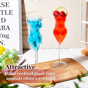 Suclain 8 Pcs Funny Wine Glasses Fancy Shaped Wine Glass Cute Cocktail Glasses Cool Drinking Glasses Cup Creative Goblet Glassware for Party Champagne Housewarming Bar Celebration Gift