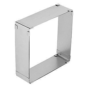 Square Mousse , Stainless Steel Square Cake Ring Square Mousse Ring Retractable Biscuits Cake Pastry Mould Baking Tool (L)