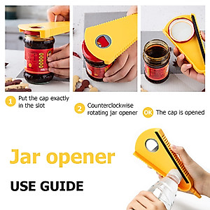 YepDear Jar Opener 4 in 1 Multi Function Can Opener Bottle Opener Kit 2 Pack for Weak Hand