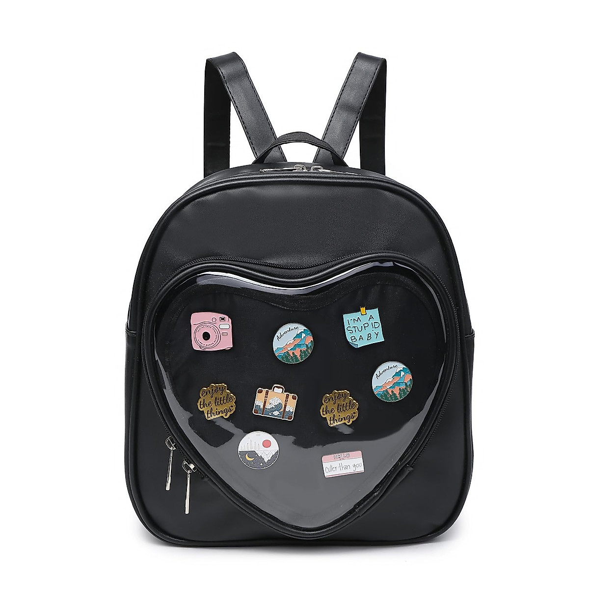 CHERRY SAUCE Womens Girl's Fashion Backpack Purses Handbags and Shoulder Bag Leather PU bag (CS2122-Black