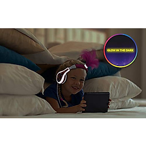 eKids Trolls World Tour Poppy Kids Headphones, Glow in The Dark, Stereo Sound, 3.5mm Jack, Wired Headphones for Kids, Tangle-Free, Volume Control, Childrens Headphones Over Ear for Travel (140)