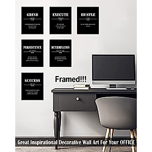 Drsoum Inspirational Office Wall Art - Motivational Wall Decor - Quotes Wall Art for Living Room - Encouraging Canvas Posters for Bedroom - Sayings for Wall Decor - 8” x10” x6 PCS (FRAMED)