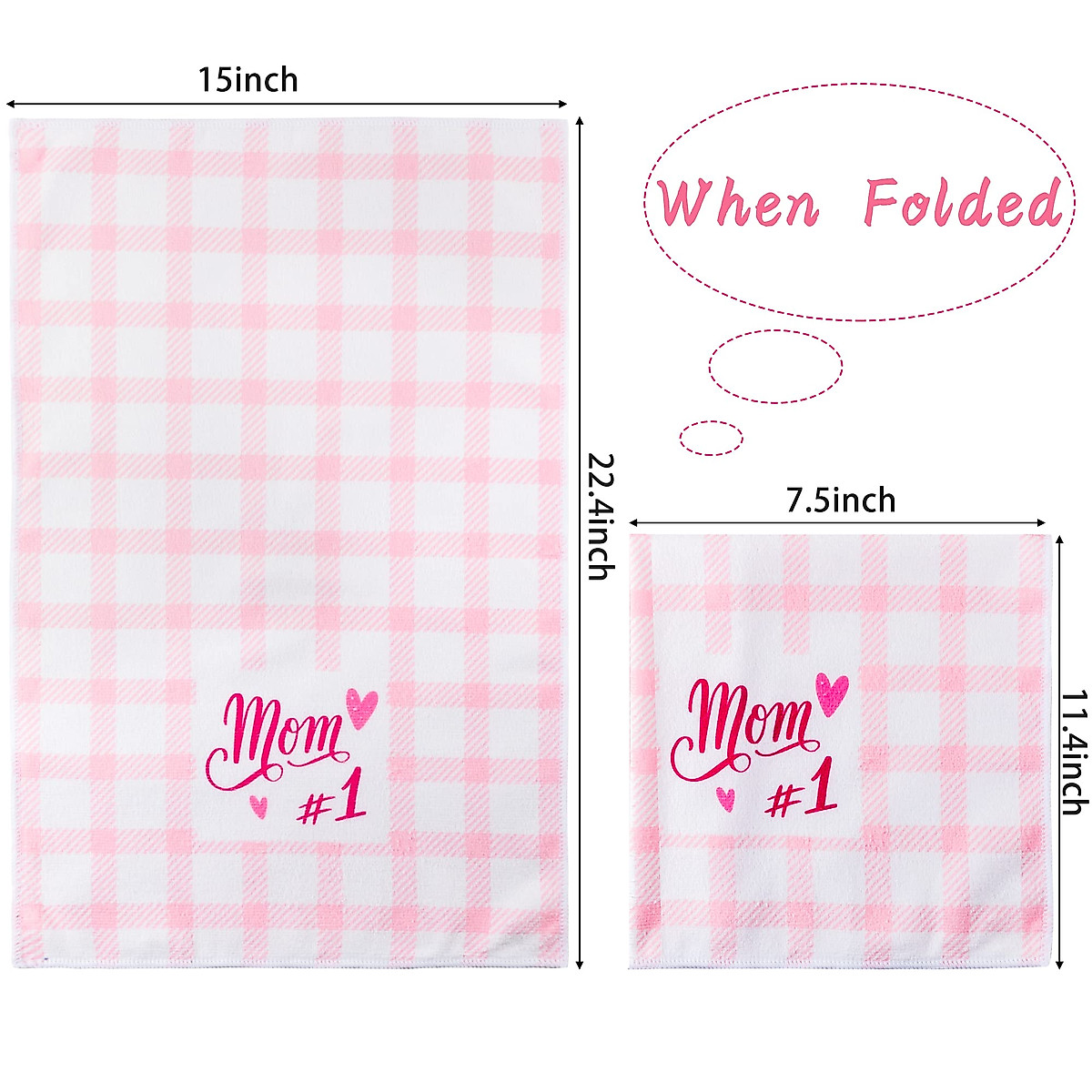 R HORSE 5Pcs Best Mom Kitchen Dish Towel Set Absorbent Quick Dry Cloth Dish Tea Towels Reusable Hand Towels Bar Hand Dishcloths Kitchen Rag Happy Mother's Day Decor for Bathroom Kitchen Home Supplies