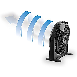 SOHLER 20 Inch High Velocity Powerful Air Circulator Fan, Ideal for Home, Bedroom, Wall Mount Option, White Noise Quiet Operation, 3 Speed Settings, Adjustable 180° Tilt, Black