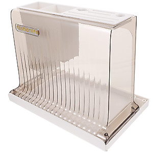 Cabilock Transparent Holder Magnetic Holder Plastic Tray Clear Tray Cutting Board Organizer Utensil Container Universal Block Spoon Holder Cutting Board Holder Stand White