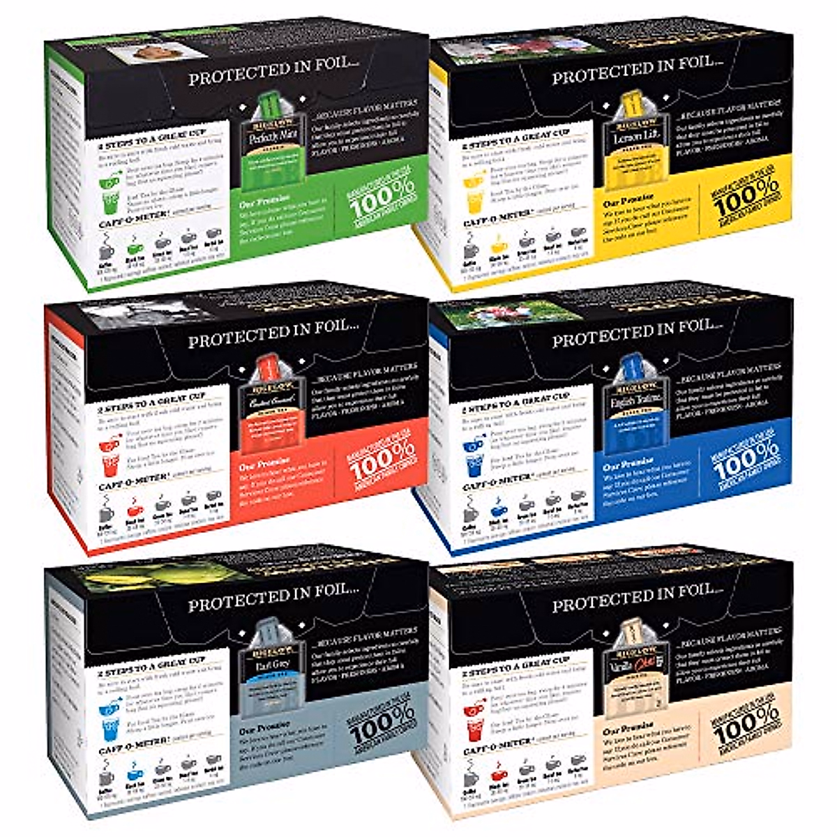Bigelow Black Tea 6 Flavor Variety Pack, Caffeinated 20 Count (Pack of 6), 120 Total Tea Bags