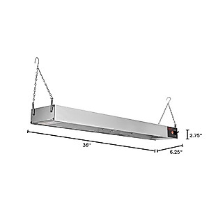 Kratos 28W-211 Commercial Strip Warmer, 36" Long, with Cord and NEMA 5-15P Plug, 120V, 850 Watts. Overhead Food Strip Warmer