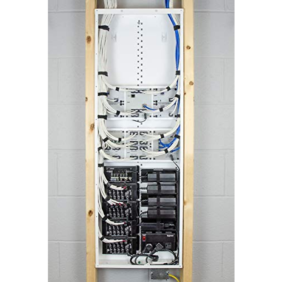 Legrand - OnQ 42 Inch Media Enclosure, 20 Gauge Cable Management Box, Cable Wall Cover with 2.5 Inch Opening for Wires, Recessed Media Box, Glossy White, EN4200