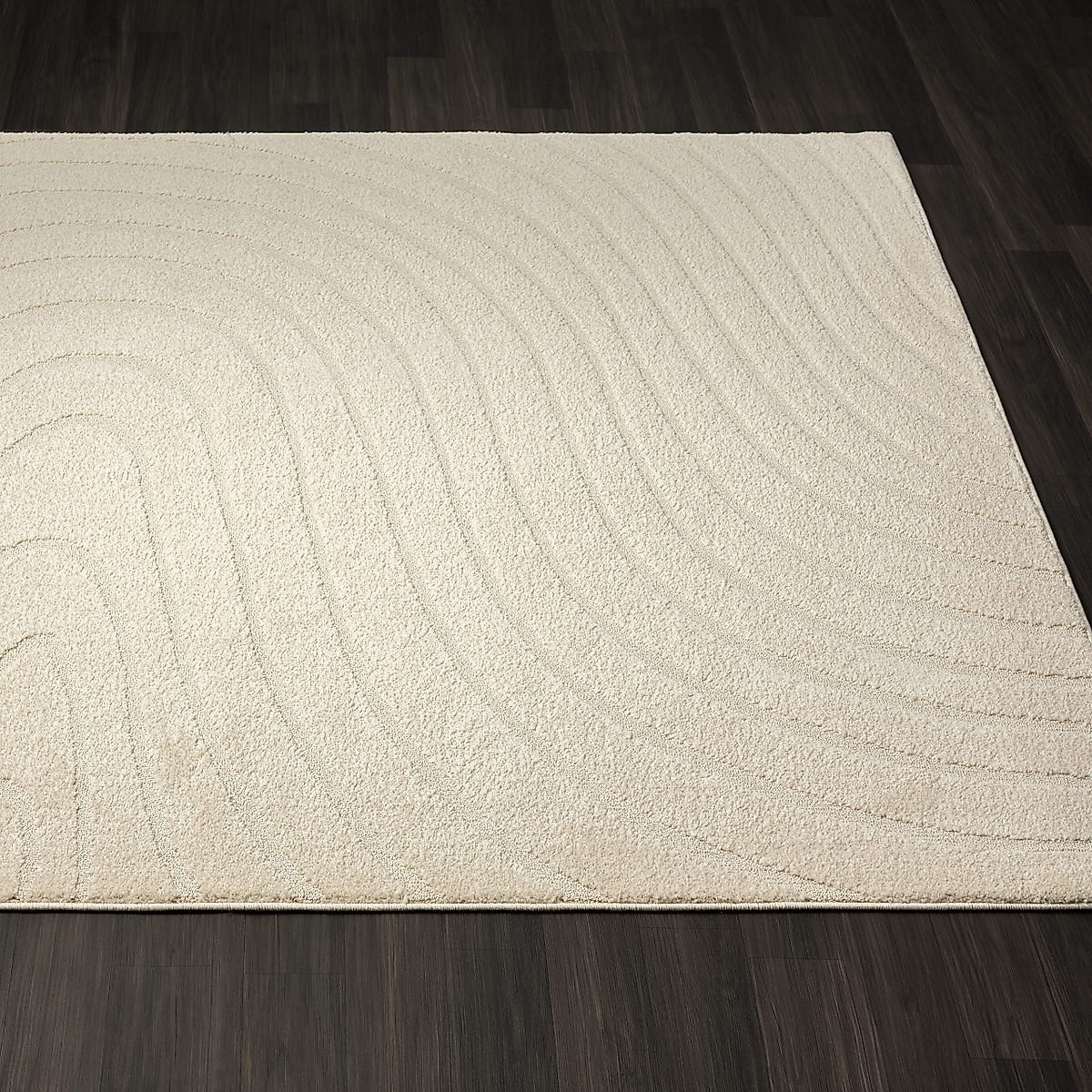 LUXE WEAVERS Modern Geometric Wave Cream 4x6 Area Rug