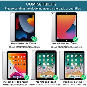 Eisuiyi iPad 10.2 Case with Keyboard for iPad 9th/8th/7th Gen, Compatible with iPad Air3/iPad Pro10.5, Detachable BT Keyboard with Magentic Protective Cover, Built-in Pencil Holder, Teal