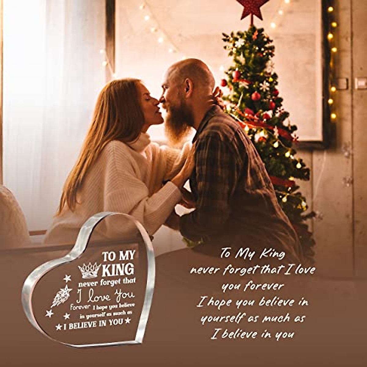 Gifts for Boyfriend, Husband Gifts, Birthday Gifts for Him Boyfriend, Unique I Love You Mens Acrylic Keepsake - Husband Birthday Gifts, Anniversary Valentines Day Gifts for Him, To My King