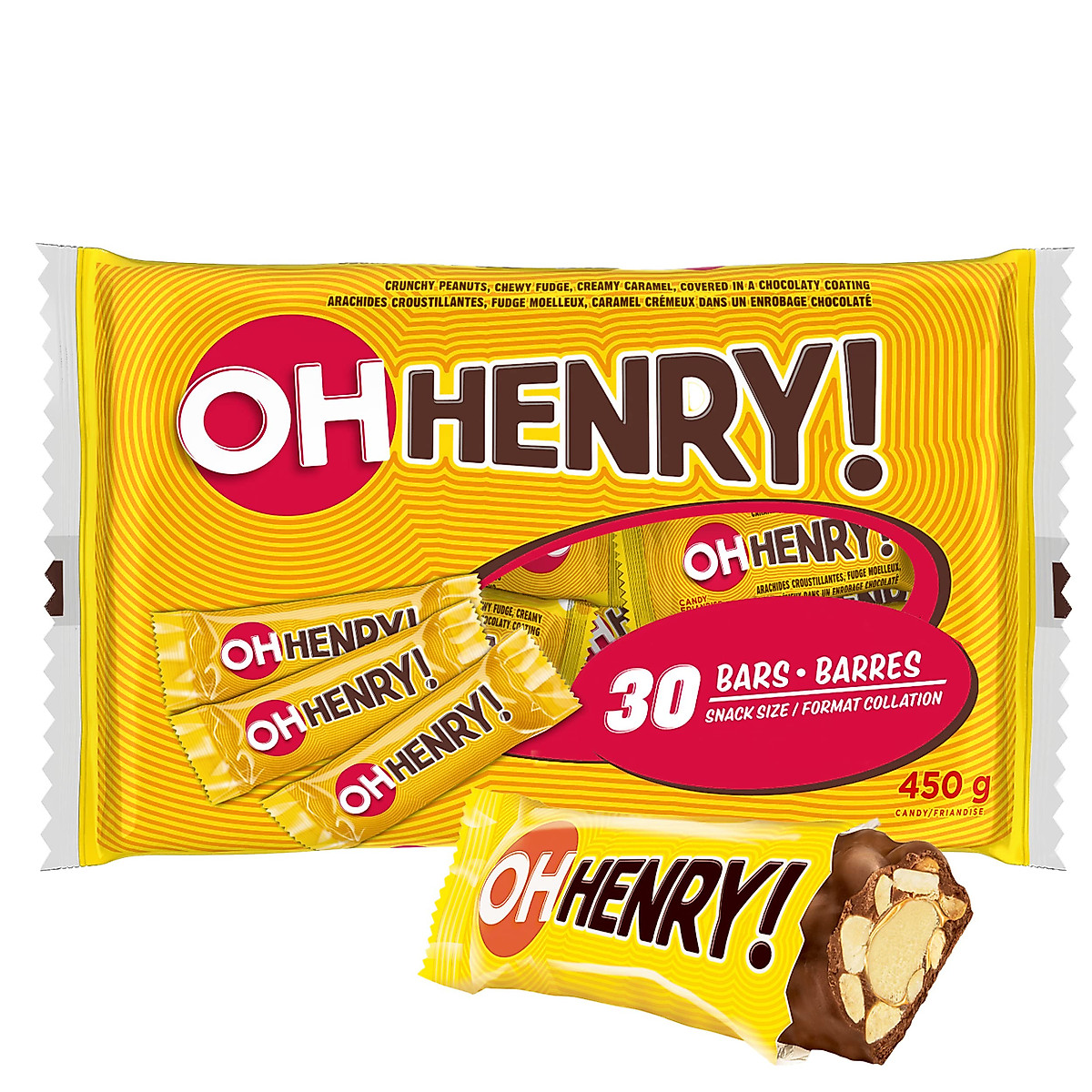OH HENRY! Halloween Chocolatey Candy Bars, 30 Count, 450 Gram