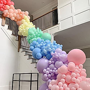 BloonKing Macaron Sky Blue Balloons 12inch 100pcs Light Blue Latex Helium Balloons 12" Party Balloons for Festival Birthday Wedding Anniversary New Year Gender Reveal Decorations