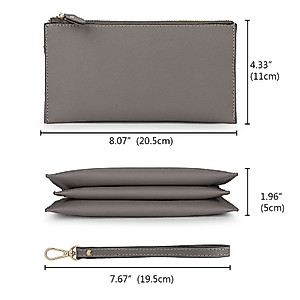 YALUXE Women's RFID Protected Wristlet Clutch Cell Phone Wallet Multi Card Organizer Zip Purse Genuine Leather