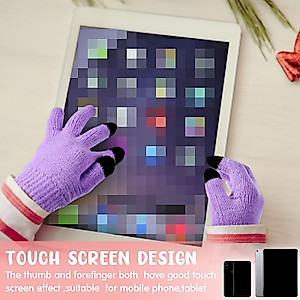 JaGely 9 Pieces Kids Winter Hat Scarf Glove Set Girls Toddler Children Winter Hats Beanie with Fleece Lined Neck Warmer Gaiter Touchscreen Gloves Mittens, Pink, White, Purple