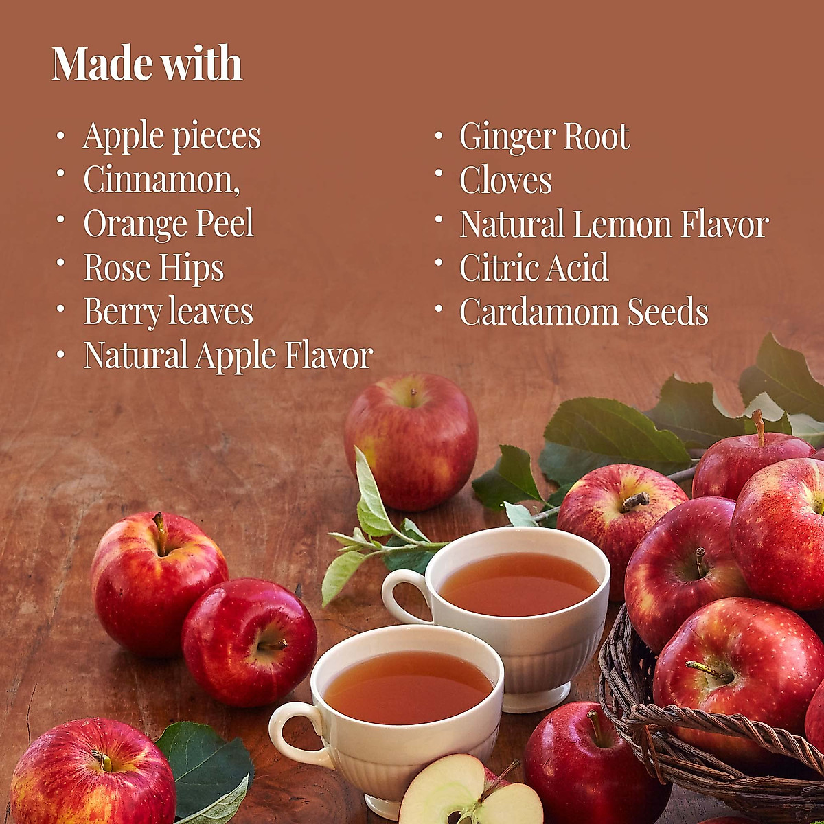 The Republic of Tea - Hot Apple Cider Tea, 36 Tea Bags, Tin | Harvest Herbal Blend | Caffeine-free