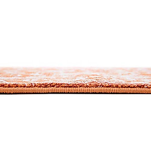 Unique Loom Traditional Classic Intricate Design with Distressed Vintage Detail, Area Rug, 2' 7 x 10' 0 Runner, Terracotta/Ivory