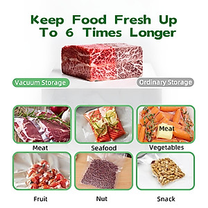 Vacuum Sealer Bags,2 Rolls 8 in x 50 ft Seal Bags for Food Saver,Meal Prep and Sous Vide.4 Mils+13 Mils Thickened Surface,Heavy Duty,Commercial Grade,BPA Free,Customized Size Bag