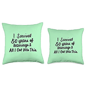 50th Wedding Anniversary Couples Husband Wife 50 Years Throw Pillow