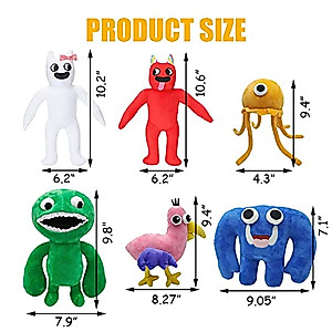 AndeanSun 9 in Plush Doll Toy, Garten of Banban Plushies Toy for Game Fans Gift, Horror Stuffed Figure Doll for Kids and Adults, Great Easter Basket Christmas Stocking Stuffers Choice (6PCS)