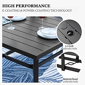 HERA'S HOUSE 9 Pieces Patio Dining Set, 8 x Textilene Patio Chairs and 1 x 83 Large Rectangle Dining Table, Outdoor Furniture Set for Deck Garden Backyard Lawn Poolside