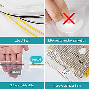 AirBaker 10 Pack (Medium) Vacuum Storage Bags, Space Saver Sealer Bags for Clothes Comforters Blankets Pillows with Travel Hand Pump