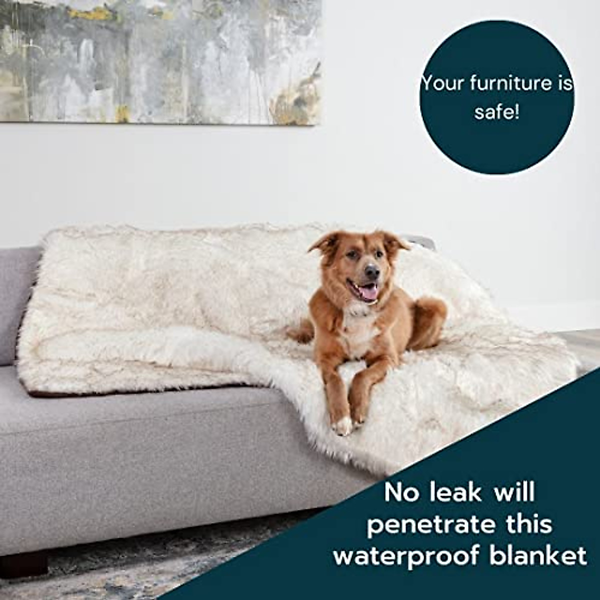 Waterproof Dog Blanket 50" x60'' - Pup Protector Waterproof Throw Blanket Cover for Couch, Bed, Mattress or Any Furniture