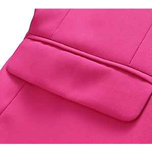 UNINUKOO Mens Suit Slim Fit 1 Button 2 Piece Wedding Party Holiday Solid Color Tux Suits for Men US Size 30 Pink