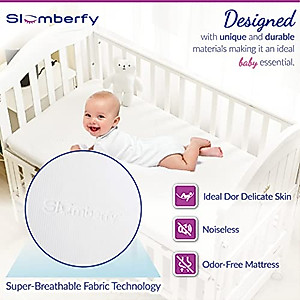 Mini Crib Mattress Protector by Slumberfy, Waterproof and Hypoallergenic Mattress Protector for Babies and Toddlers, Made of Bamboo Material, Mom's Choice Award Winner-27x39 inches
