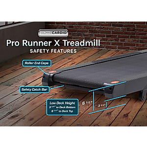 3G Cardio Pro Runner X Treadmill - Heavy Duty Home Construction - FreeSync FTMS Bluetooth Connectivity - Low 6.5" Step-up Height - Foldable Compact Storage - Orthopedic Belt - 350 lb Capacity