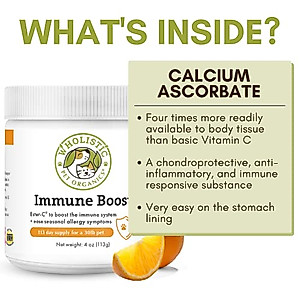 Wholistic Pet Organics Allergy Immune Boost: Vitamin C for Dogs Skin and Coat Supplement - 4 oz - Dog Allergy Relief Medication for Dogs - Dog Itch Relief - Ester C Dogs Supplement and Vitamin Powder
