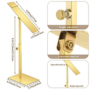 Therwen 4 Pcs Shoe Display Stand Gold Shoe Rack Stainless Steel Shoe Stand Golden Metal Shoe Riser High Heel Display Rack Holder for Shoe Store Home Shopping Malls (Square Shape)