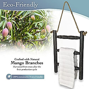 Farmhouse World Ladder Hand Towel Rack (Wall, Black)