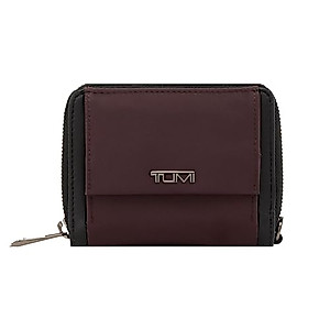 TUMI - Voyageur Tri-Fold Zip-Around - Aesthetic Women's Zipper Wallet with Cash/Card Holders - Travel Wallet - With Gift Box - Deep Plum
