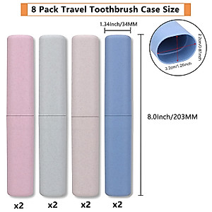 CEE 8 Pack Travel Toothbrush Case & 2 Pack 3 in 1 Travel Toothbrush Cup Case Box, Plastic Breathable Portable Toothbrush Holder Toothpaste Storage Box Cup for Travel, Business, Home, Camping, School