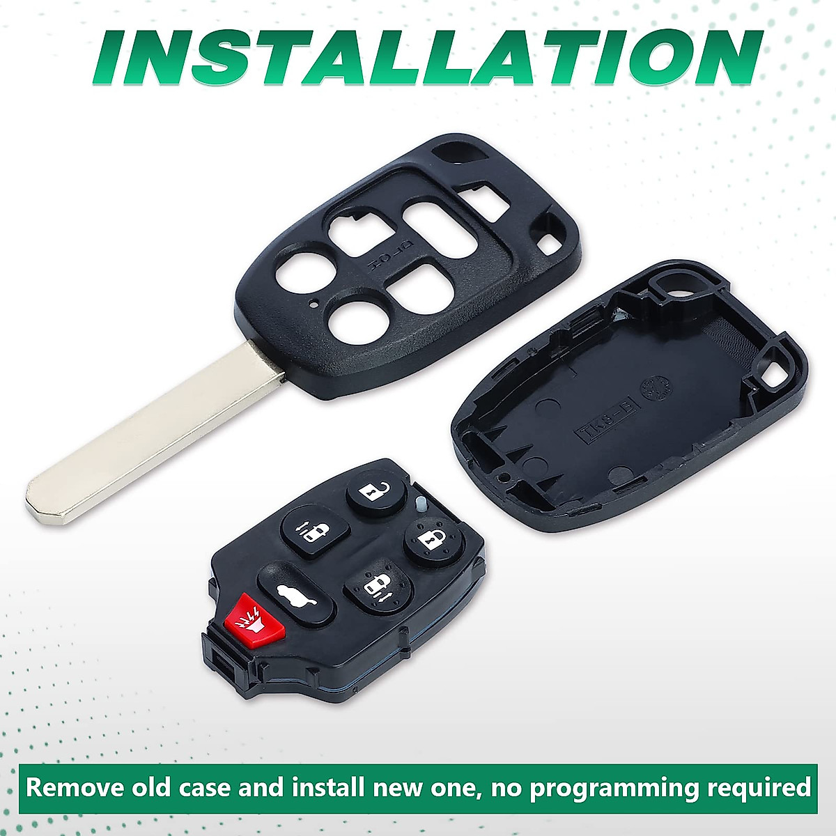 Beefunny Replacement Remote Car Key Shell Case Fob 6 Button for Honda Odyssey 2011-2013 (1)