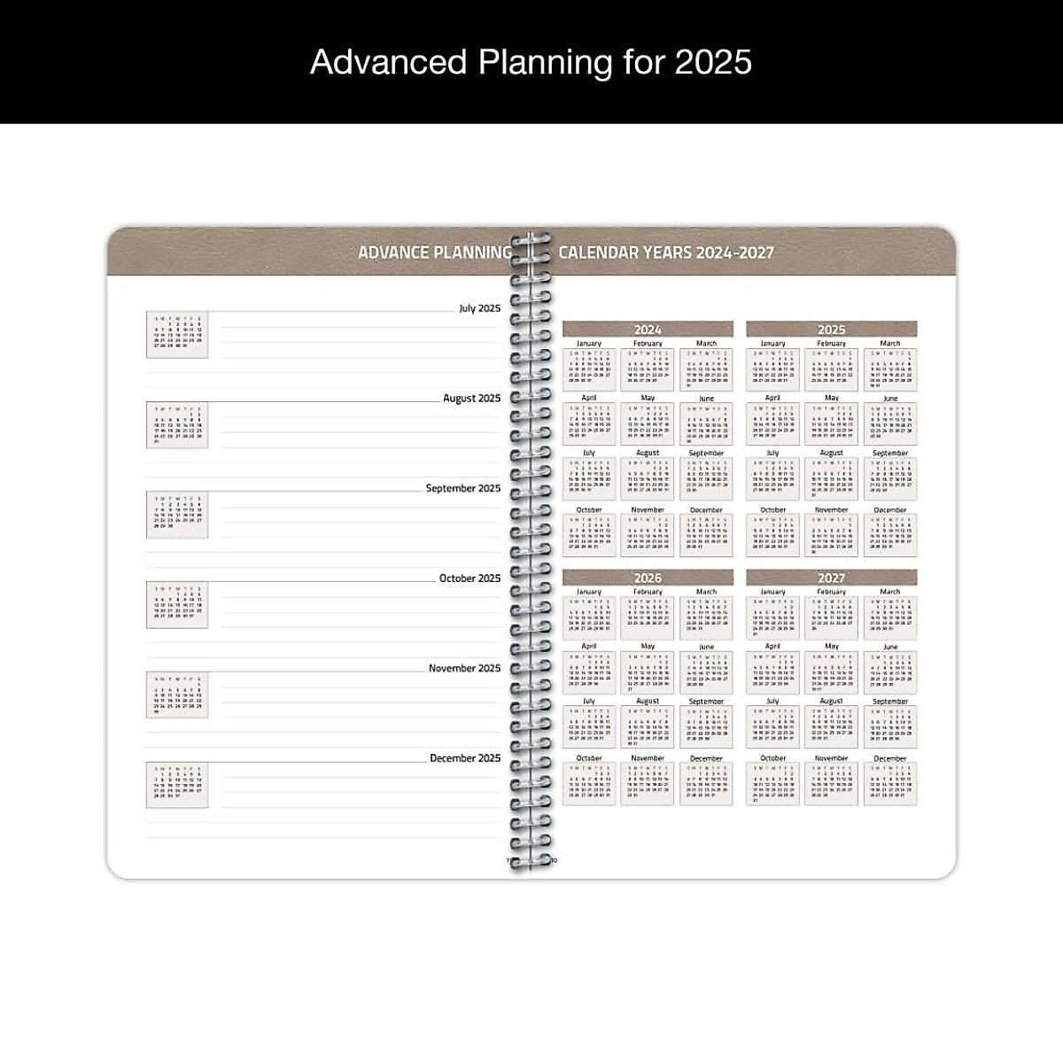 Dated 2024 Week at a Glance Annual Planner Courage - Small (5.5 x 8.5 Inches) - Daily Lines, Monthly Space, Yearly Calendars. Calming Lagoon. Organizer, Life Planner