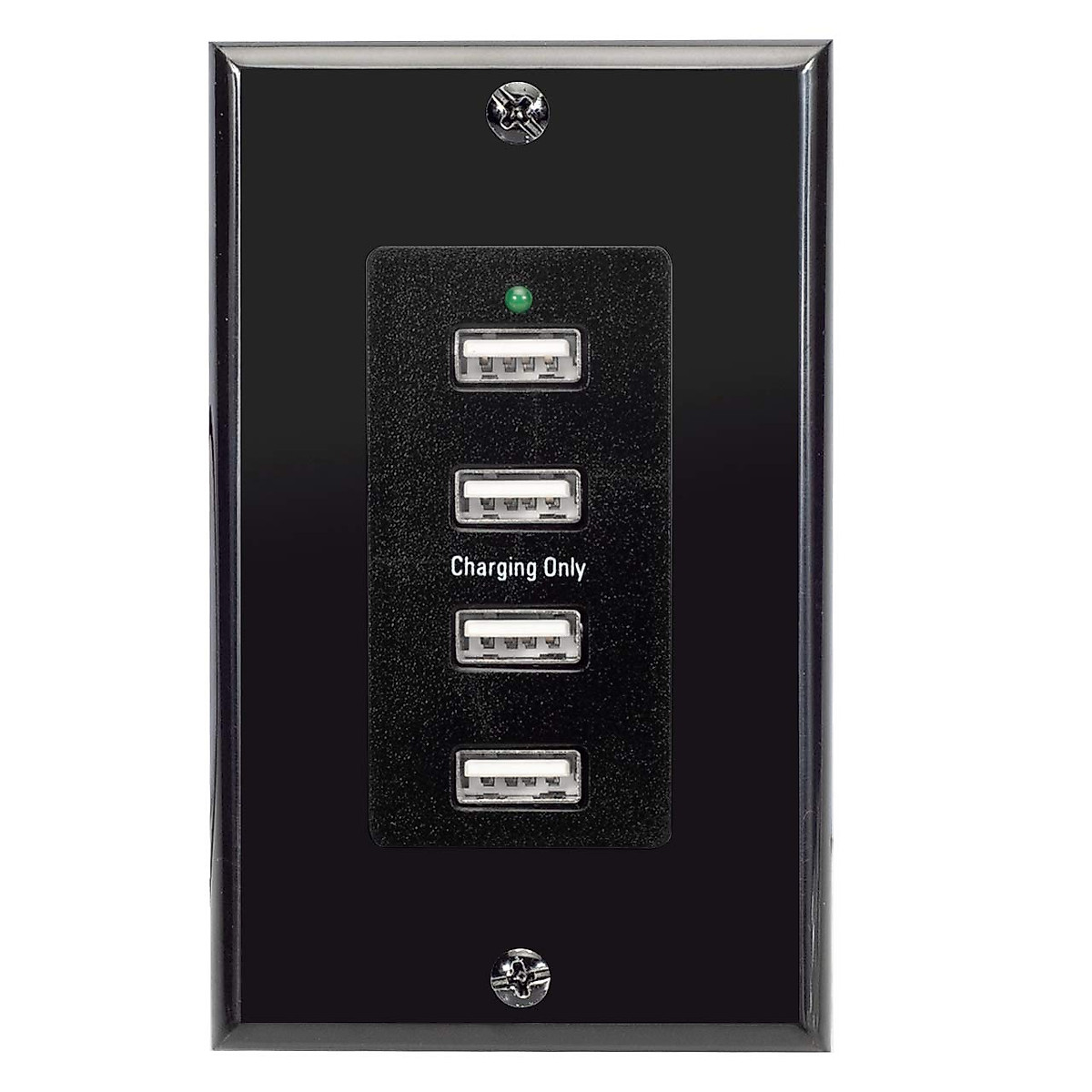 Magnadyne Wall Mount Charging Station, USB-C, USB-A, VPA Sockets, HDMI Pass Through, RV and Automotive Use Wall Plate Included (Black, 4 USB-A Charging Ports)
