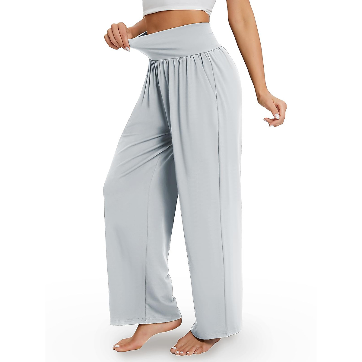 Gracyoga Wide Leg Yoga Pants for Women Casual Loose Cozy Sweatpants High Waisted Lounge Pajama Flowy Pants With Pockets