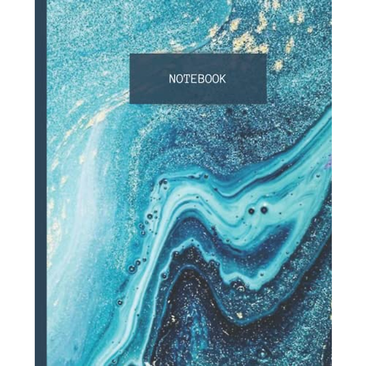 Notebook Blue Marble Liquid Effect Composition Writing Pad: Notebook, Blue Marble Liquid Effect, Composition Writing Pad, 200 7.5x9.25 Lined paper, School, Ruled Pages for Notes